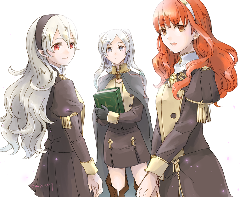 Safebooru - 3girls book byleth byleth (female) byleth (female) (cosplay ...
