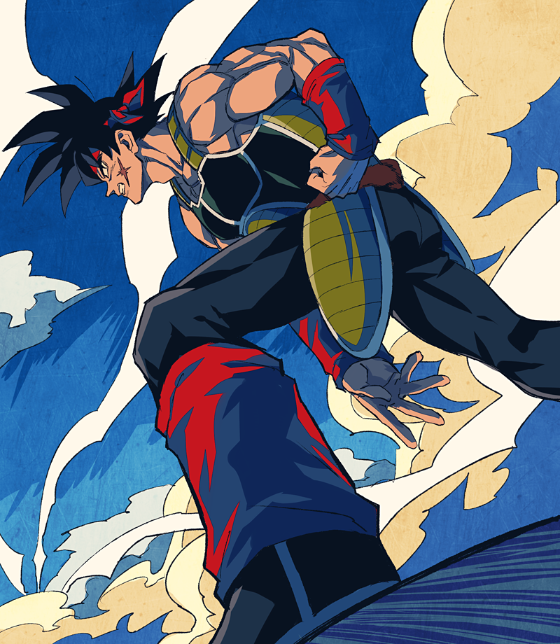 Safebooru - 1boy armor arms at sides bardock biceps black eyes black ...