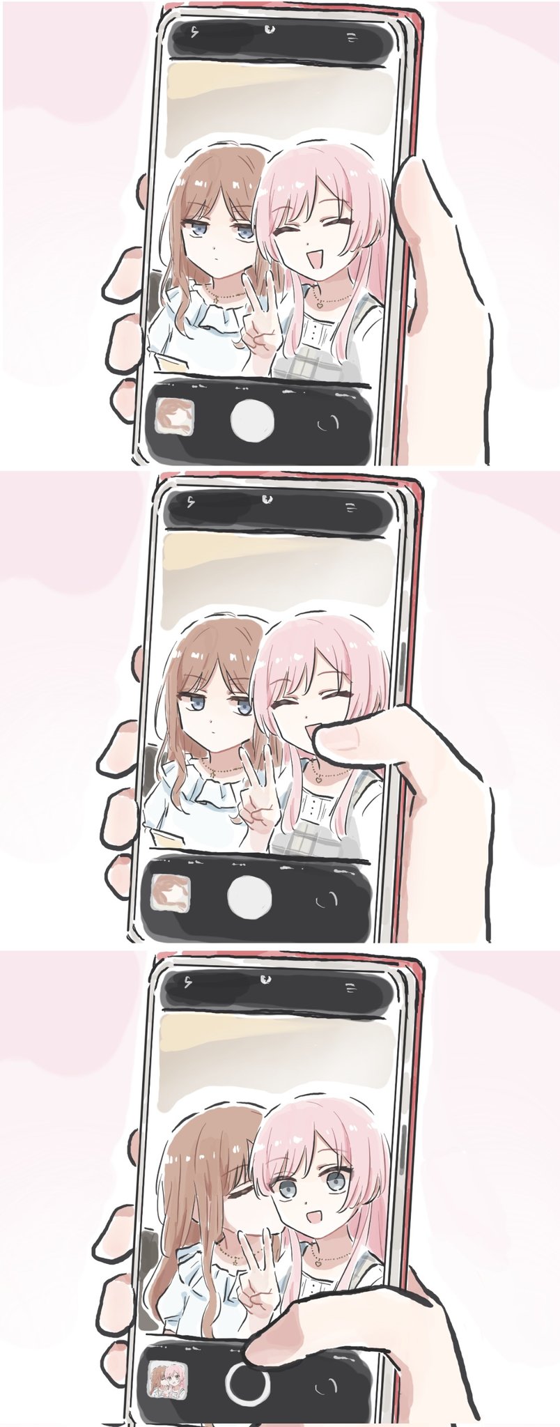 Safebooru - 2girls bang dream! bang dream! it's mygo!!!!! blue eyes blush brown hair cellphone ...