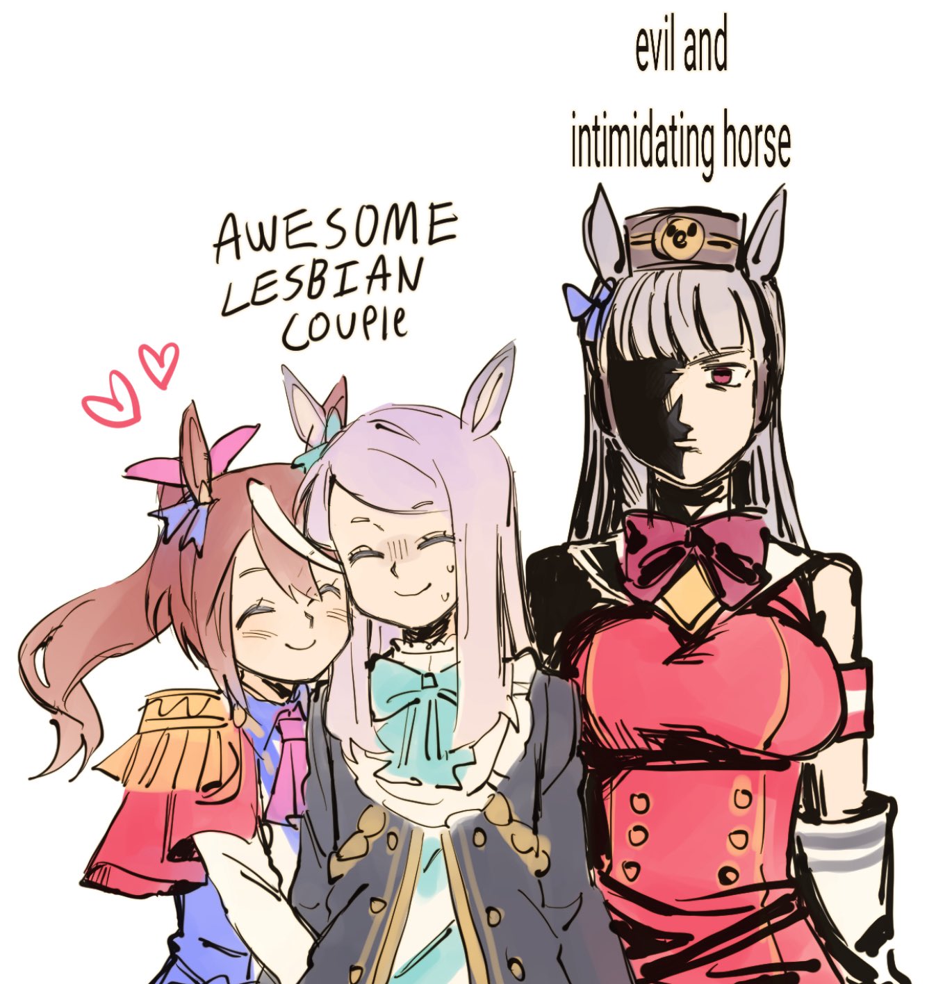 Safebooru - 3girls animal ears arm hug armband ascot awesome lesbian ...