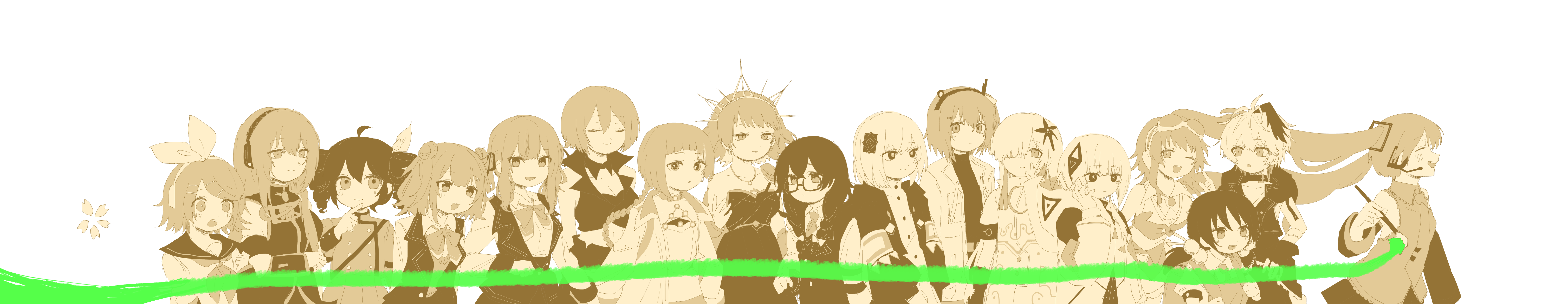 Safebooru - 3h3983 6+girls a.i. voice absurdres adachi rei blazer blunt bangs braid cevio chis-a ...