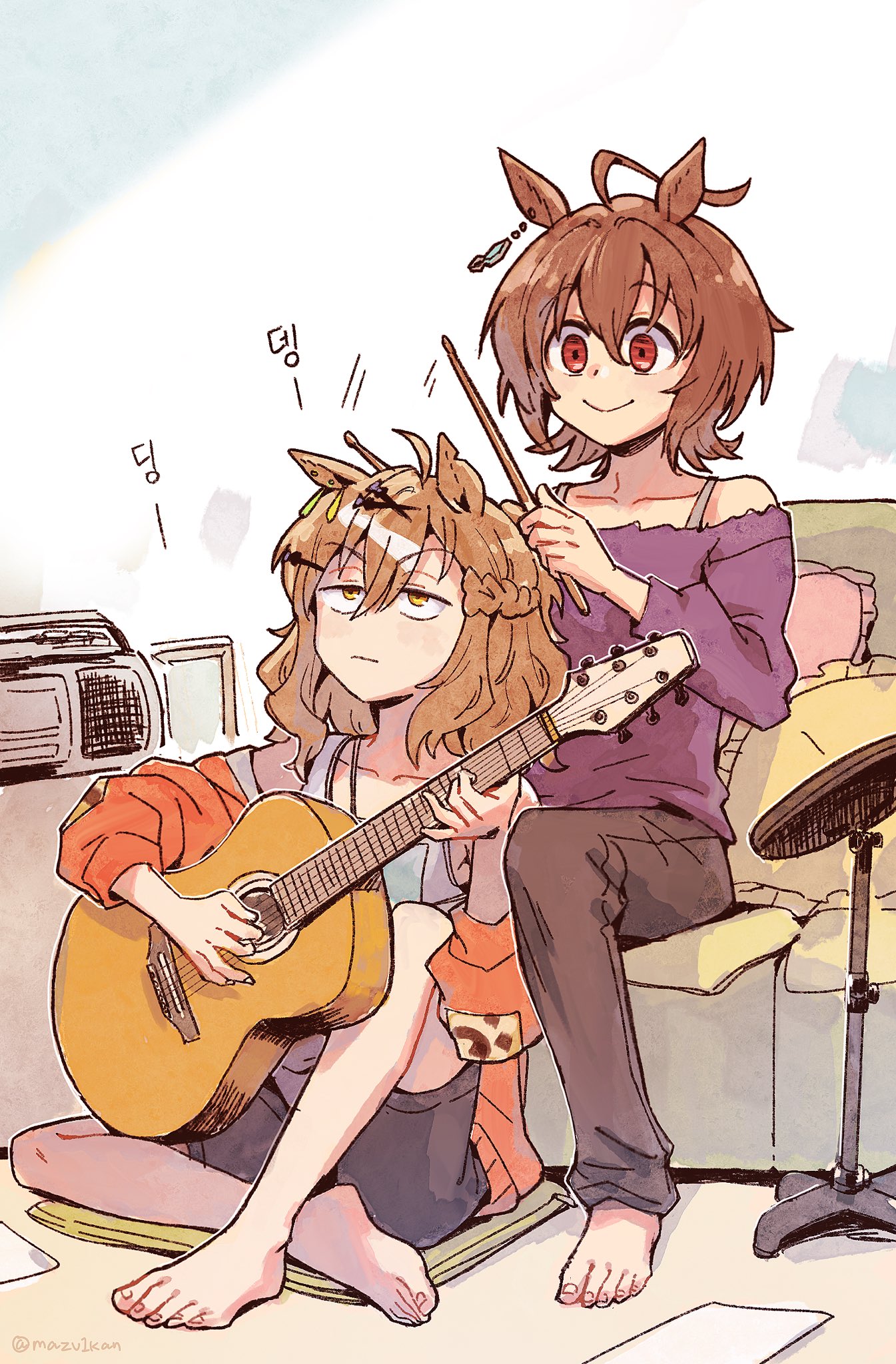 Safebooru - 2girls agnes tachyon (umamusume) animal ears bare shoulders ...