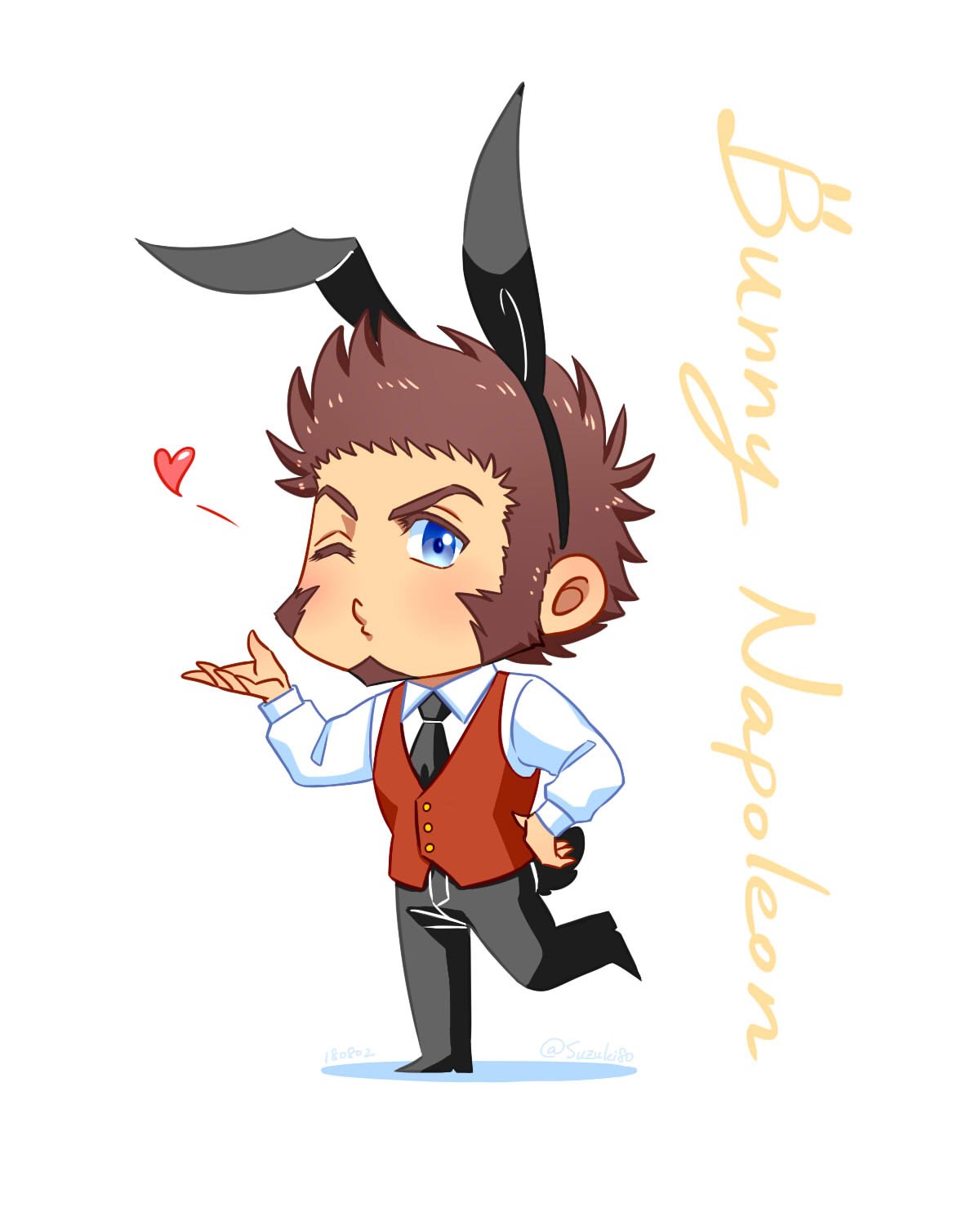 Safebooru - 1boy beard blue eyes blush brown hair chibi commentary ...