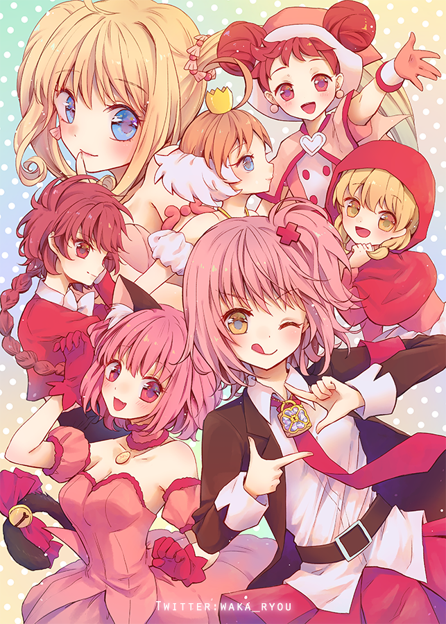 Safebooru - 6+girls :d ;q ahoge akazukin chacha animal ears bell blonde hair blue eyes bow ...