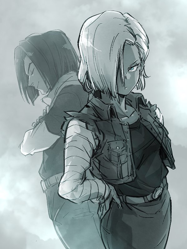 Safebooru - android 17 android 18 belt belt buckle blue eyes brother ...