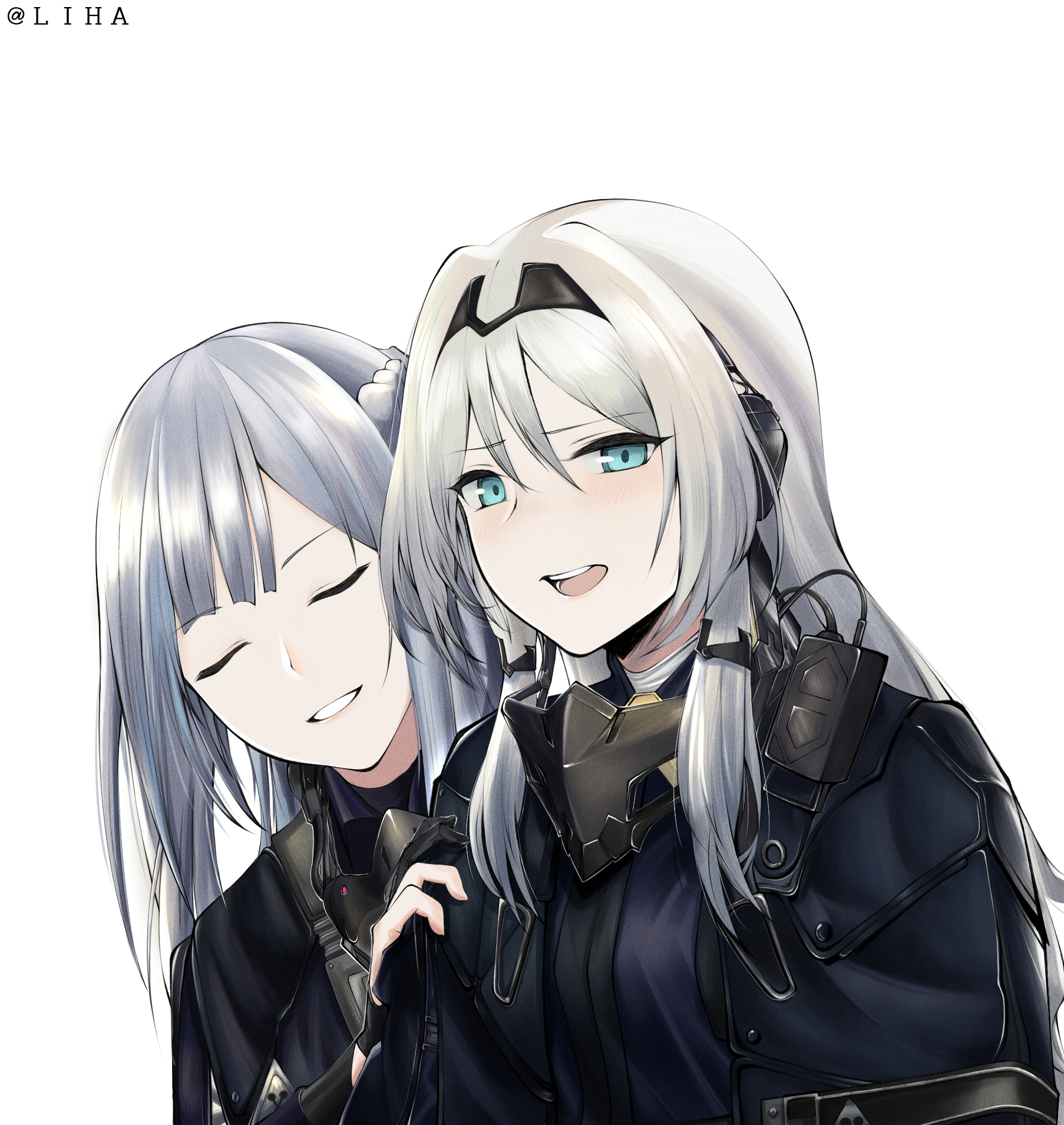 Safebooru - 2girls :d ak-12 (girls frontline) an-94 (girls frontline) bangs blue eyes blush ...