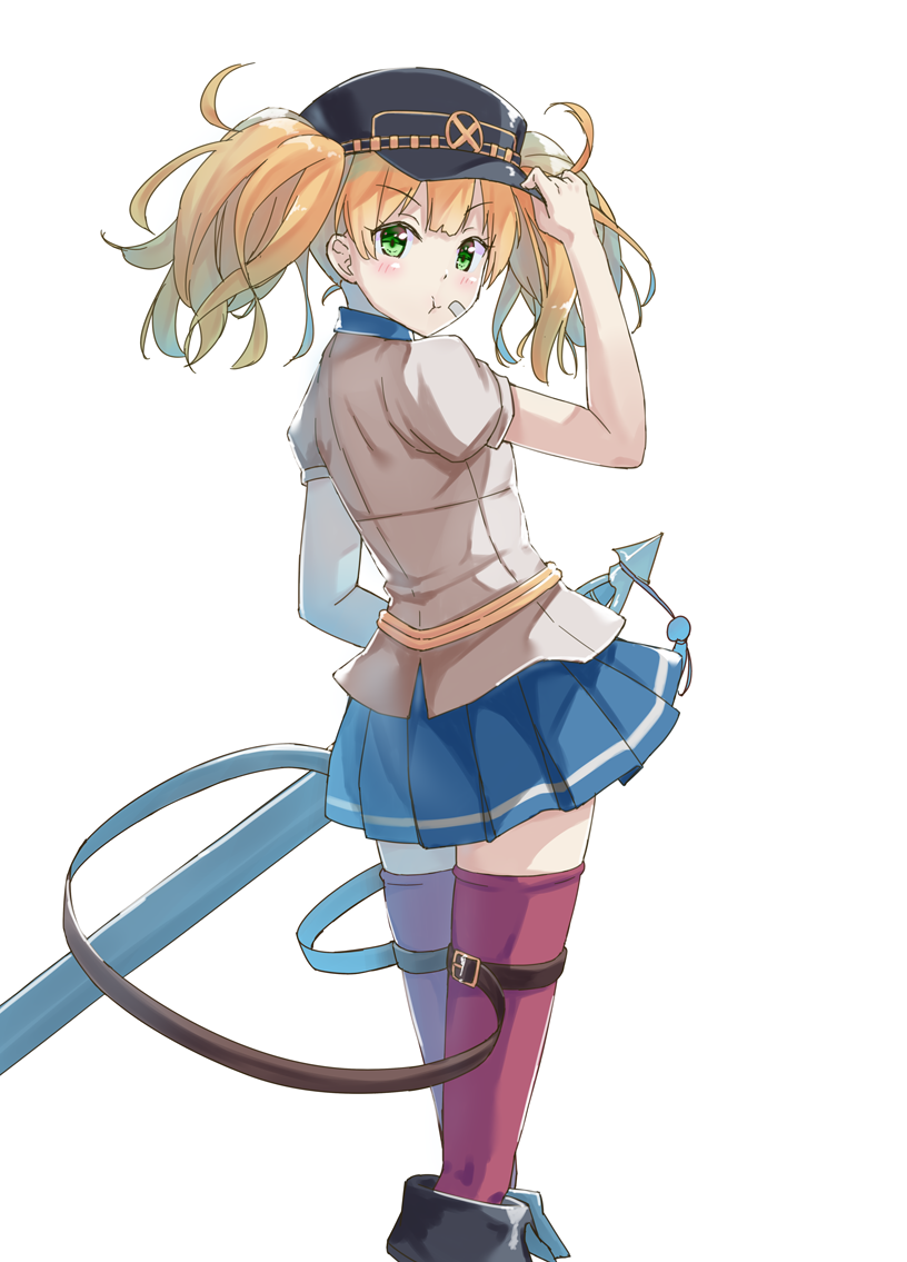 Safebooru - 1girl :t akazateri bangs black headwear blonde hair blue ...