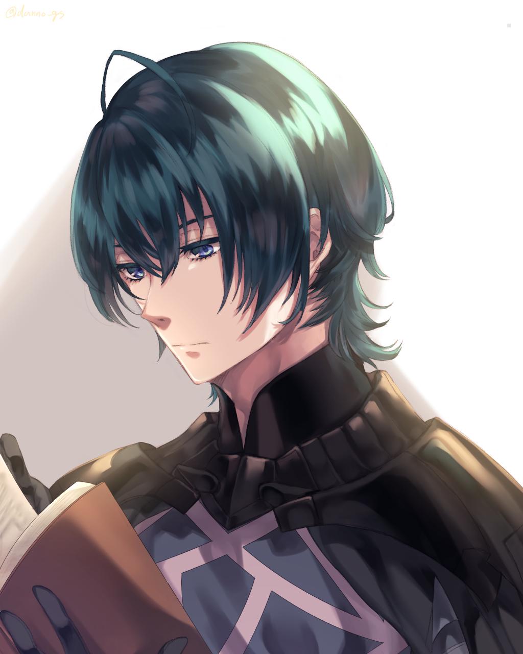 Safebooru - 1boy ahoge blue eyes blue hair book byleth byleth (male ...