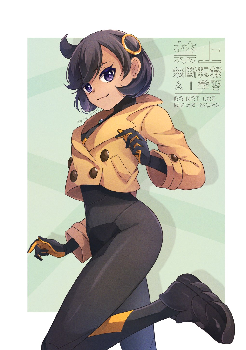 Safebooru - 1girl black bodysuit black gloves black hair blush bodysuit breasts closed mouth ...