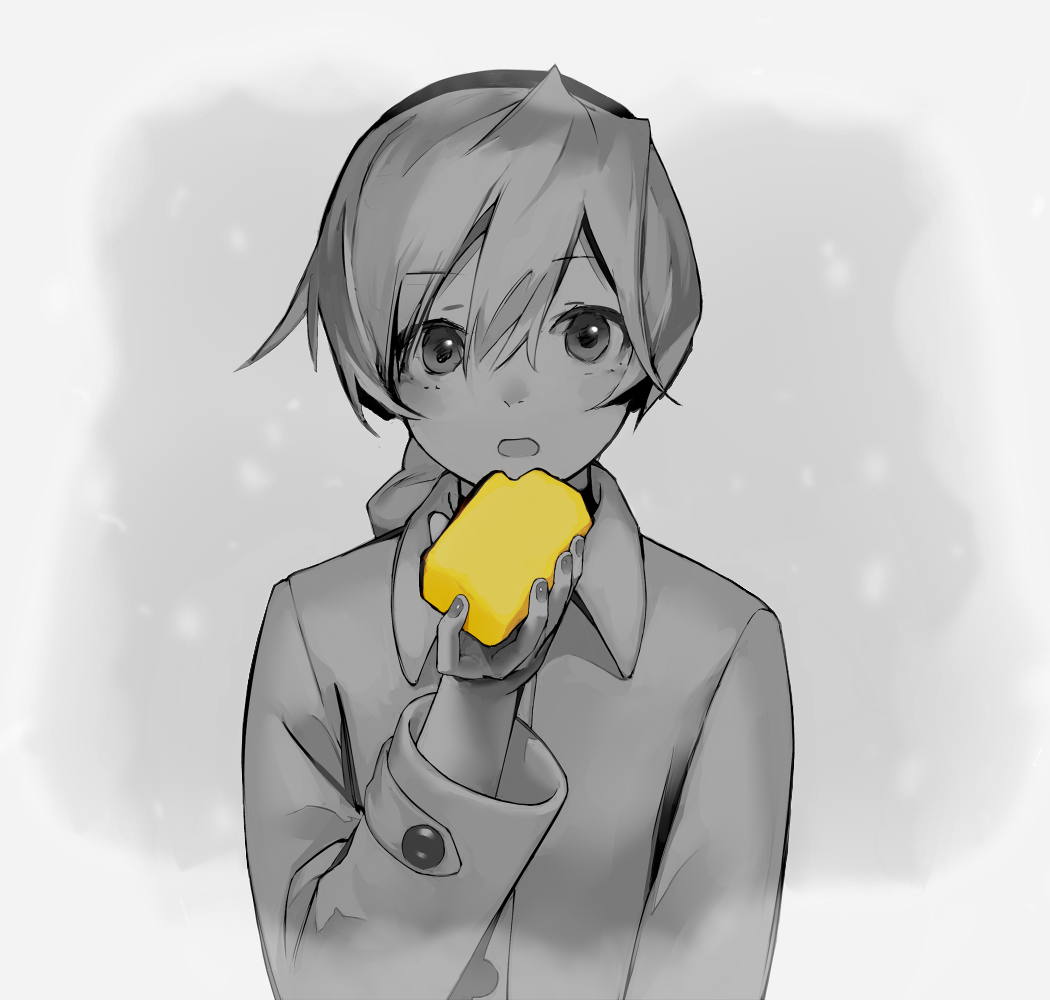 Safebooru - 1girl braid coat commentary request eating food long hair ...
