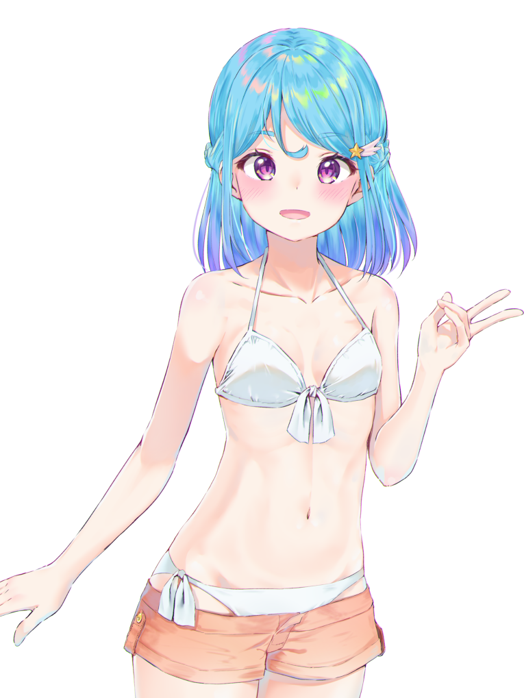 Safebooru - 1girl :d aikatsu! (series) aikatsu friends! bangs bare arms bare shoulders bikini ...