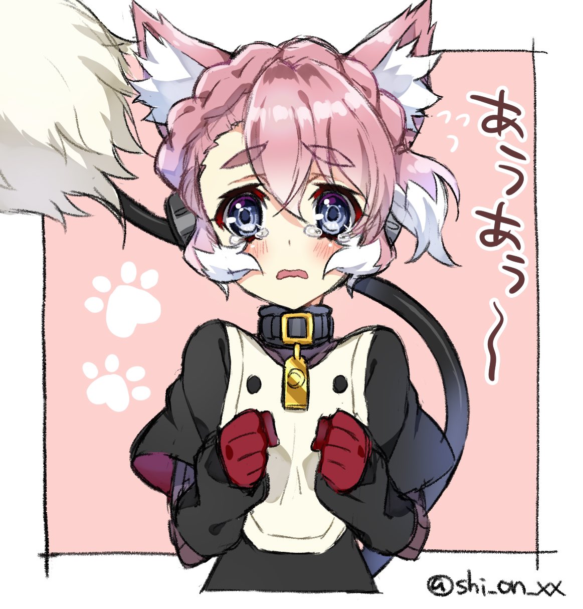 Safebooru - 1girl animal ears blue eyes braid collar dog ears elsa (symphogear) gloves highres ...