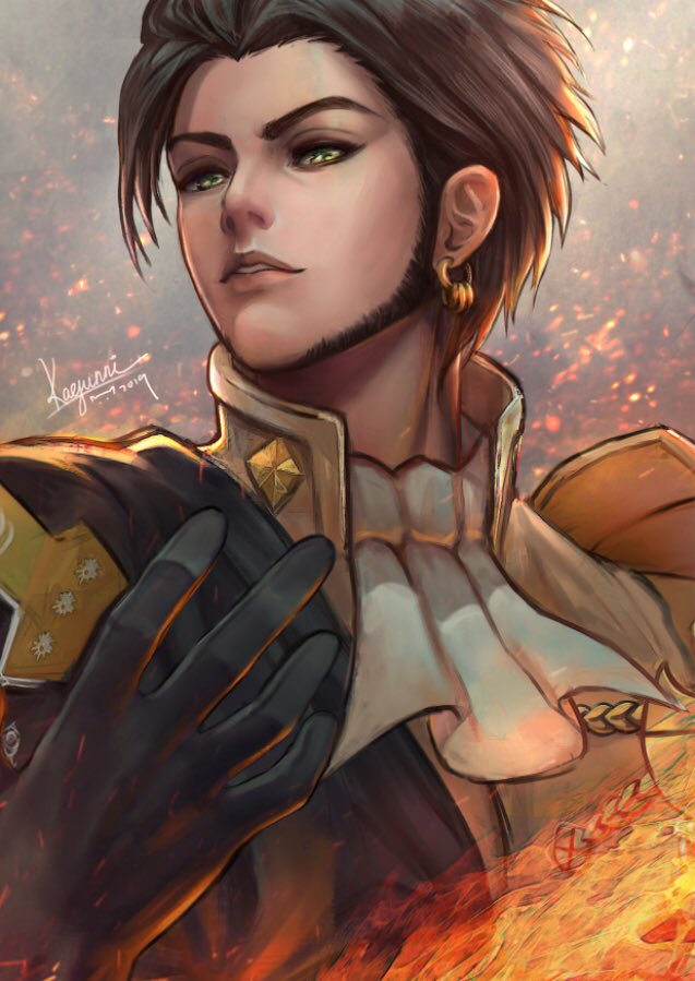 Safebooru - 1boy artist name beard brown hair claude von riegan dark ...