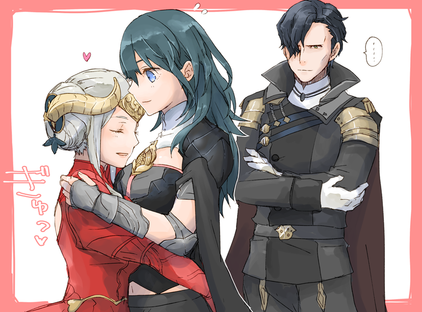 Safebooru - ... 1boy 2girls black hair byleth (fire emblem) byleth ...