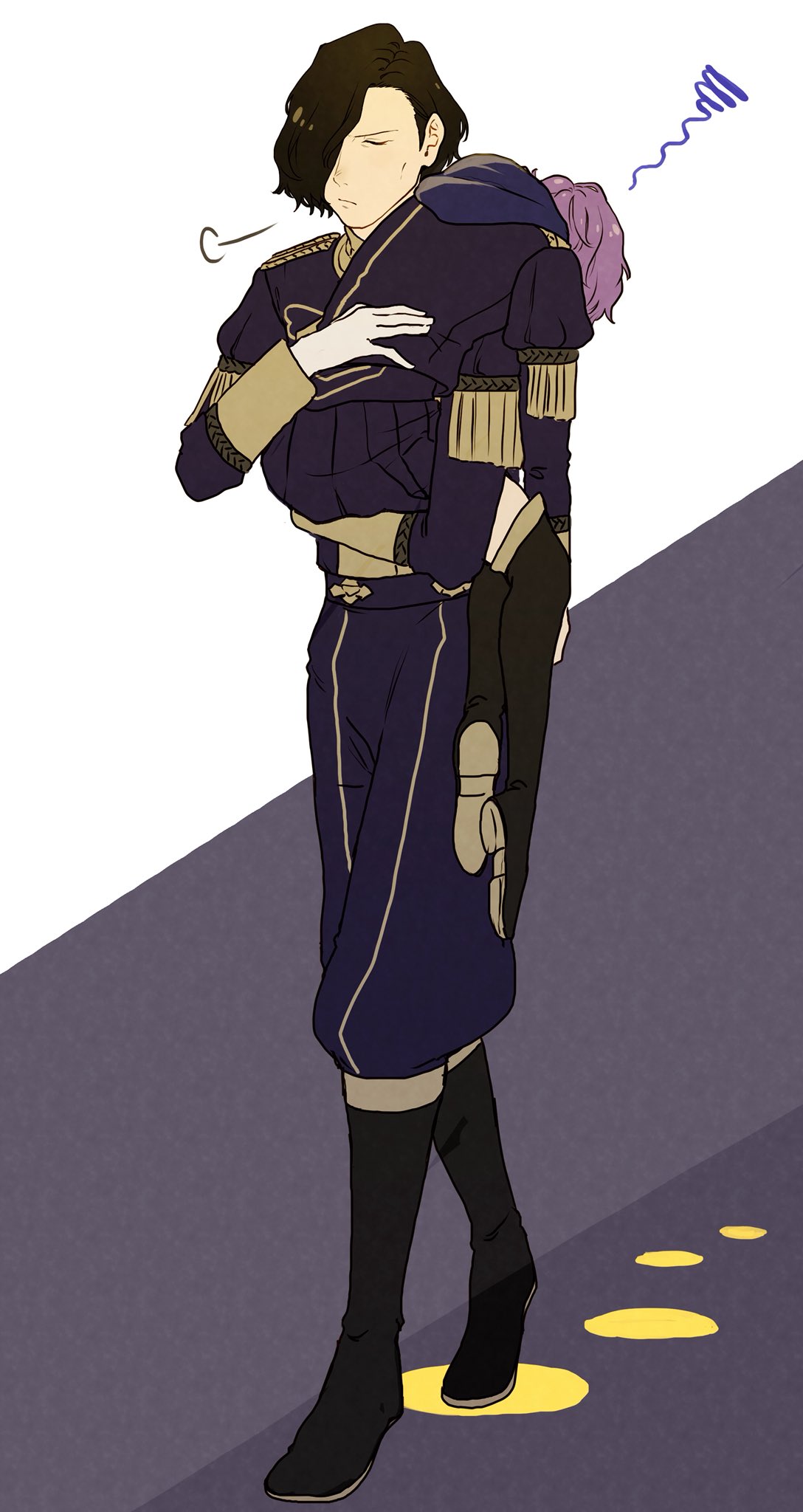 Safebooru - 1boy 1girl bernadetta von varley black hair carrying closed ...