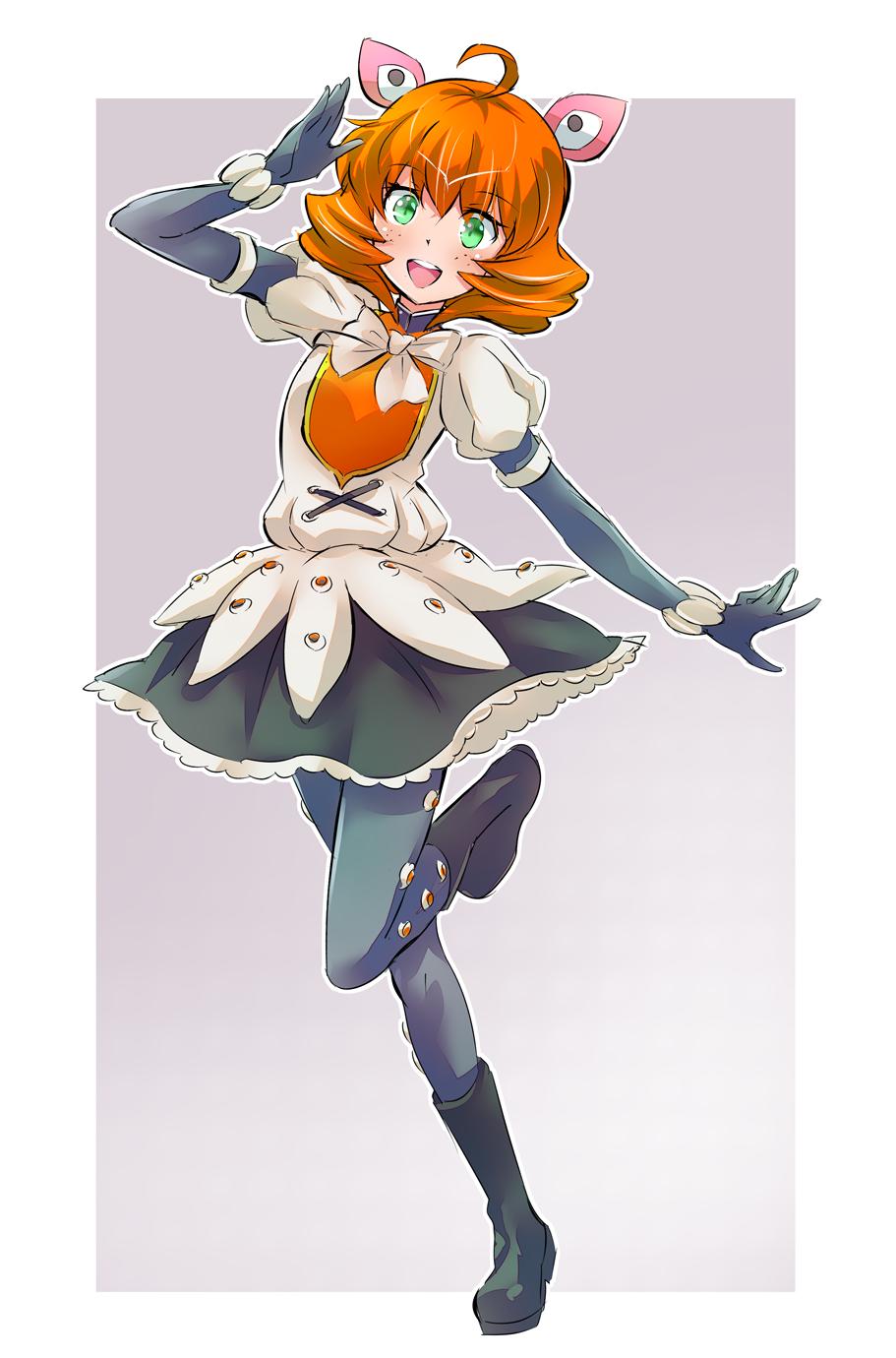 Safebooru - 1girl ahoge animal ears boots bow curly hair dress fake ...