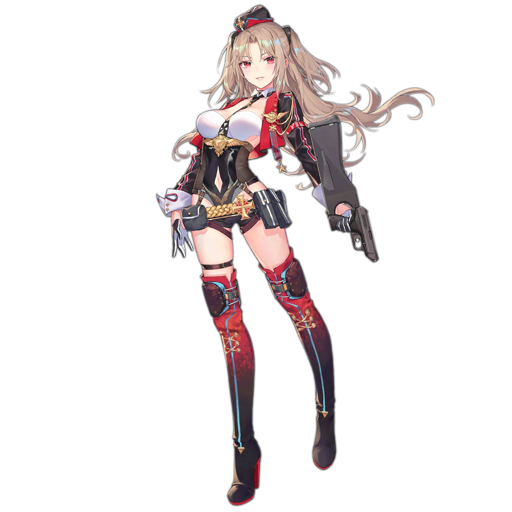 Safebooru - 1girl ammunition pouch bangs belt black neckwear black shorts blush boots breasts ...