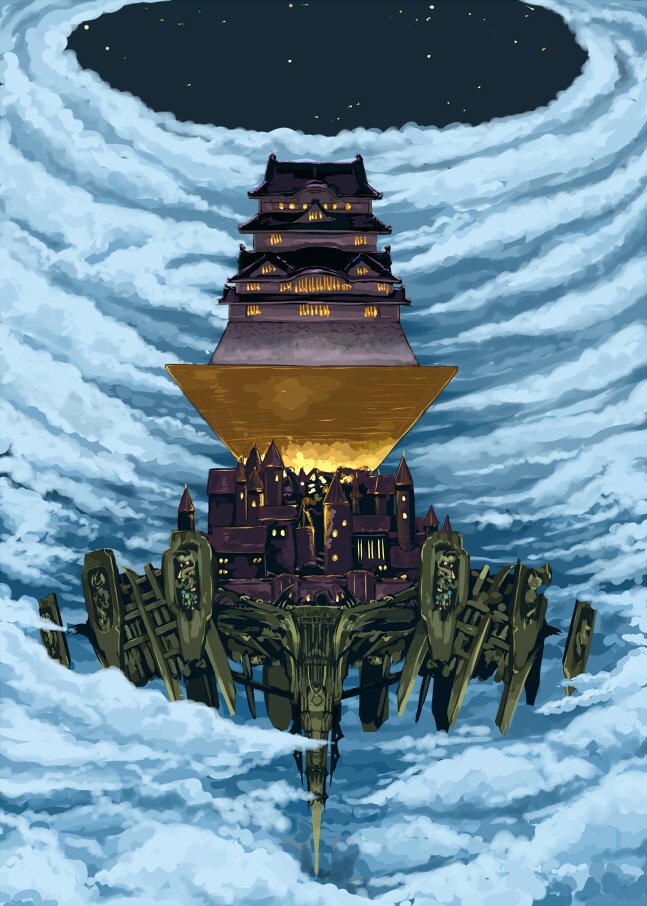 Safebooru - architecture castle clouds east asian architecture fate ...