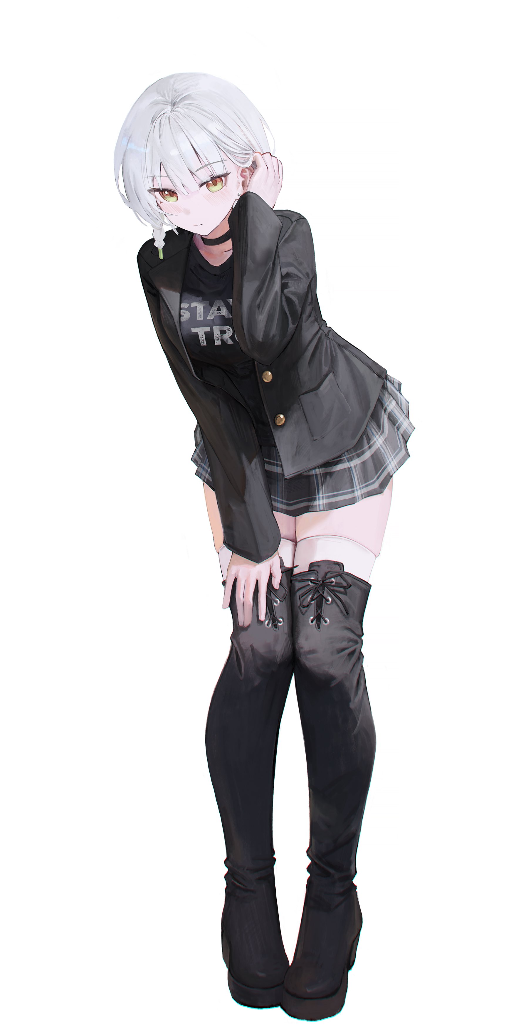 Safebooru - 1girl absurdres anby demara black boots black choker black jacket black shirt boots ...