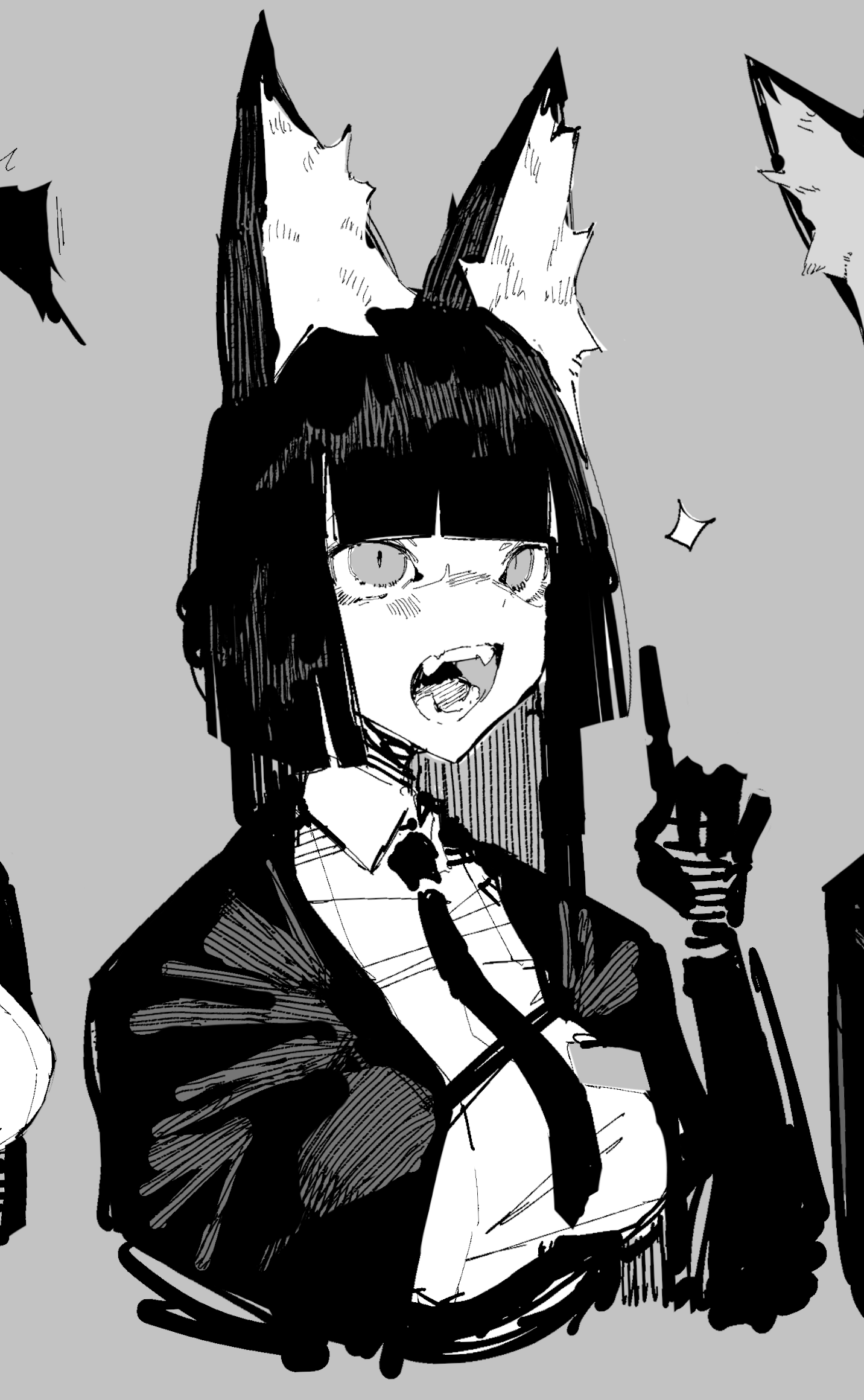 Safebooru - 10 4 (10f0ur) 1girl animal ear fluff animal ears blunt bangs blunt sidelocks blush ...