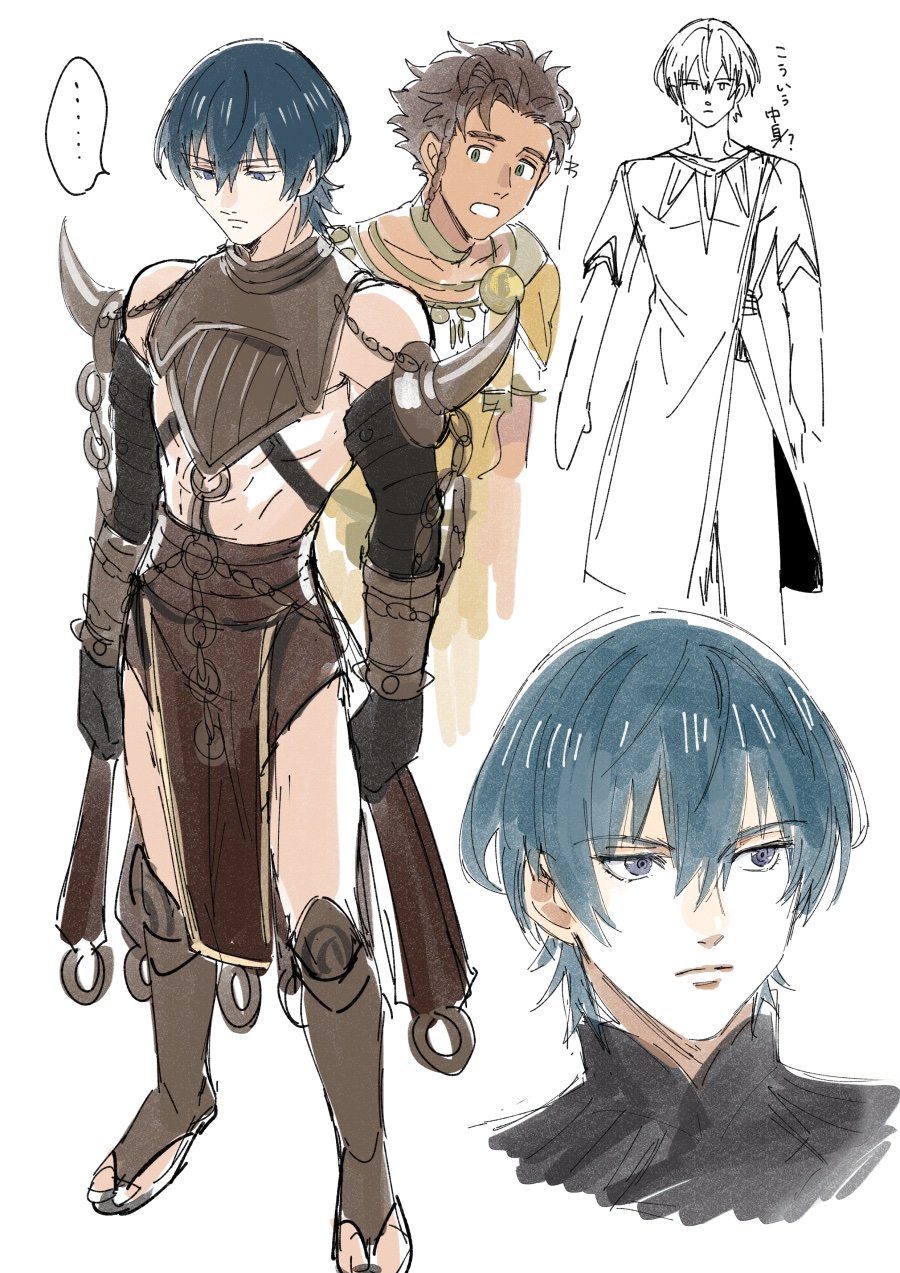Safebooru - ... 2boys blue eyes blue hair braid brown hair byleth (fire ...