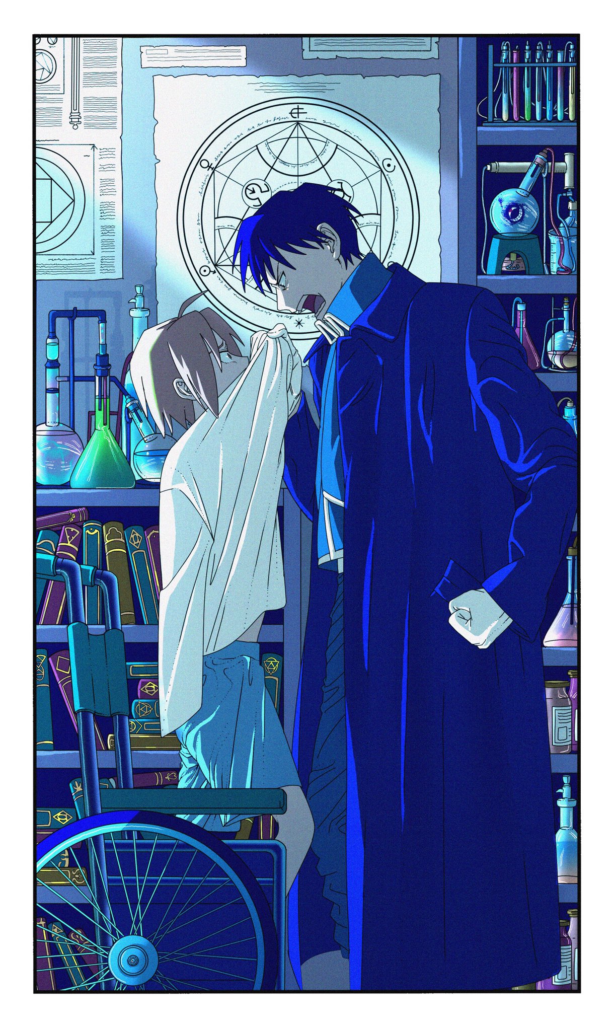 Safebooru - 2boys amestris military uniform amputee angry black hair ...