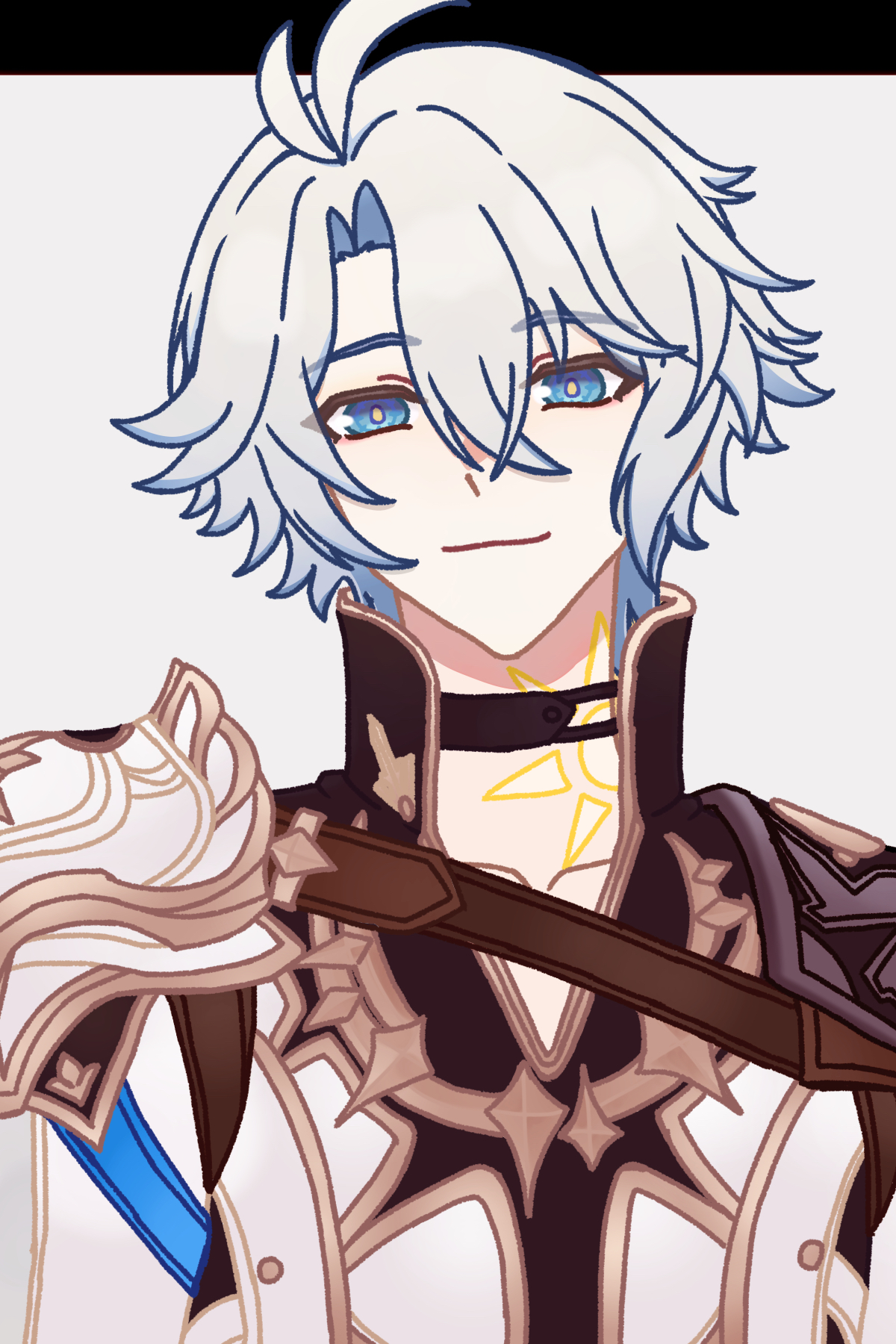 Safebooru - 1boy ahoge armor blue eyes chinese commentary coat ...