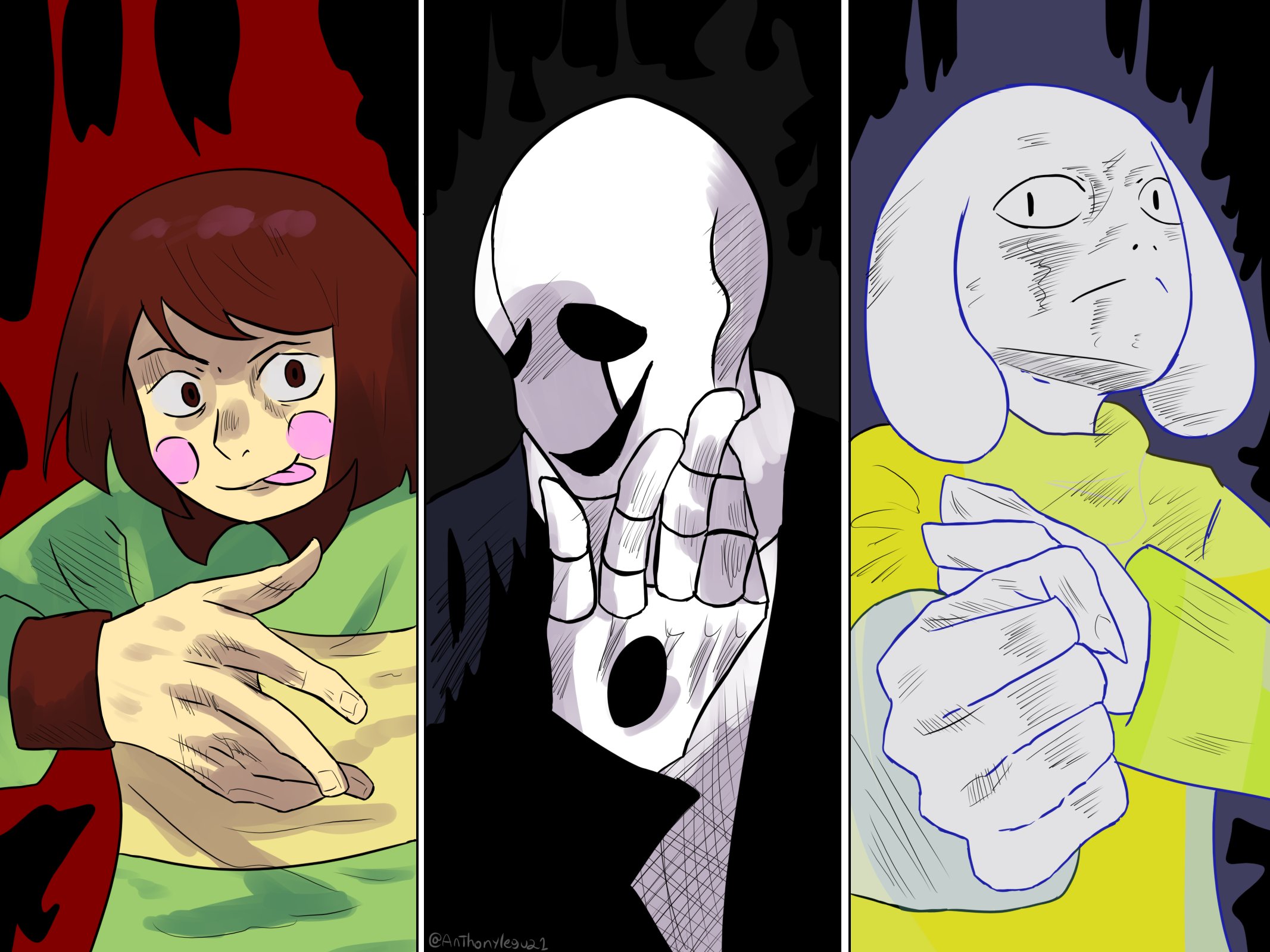 Safebooru - 1other 2boys anthonylegua1 blush stickers brown hair chara ...