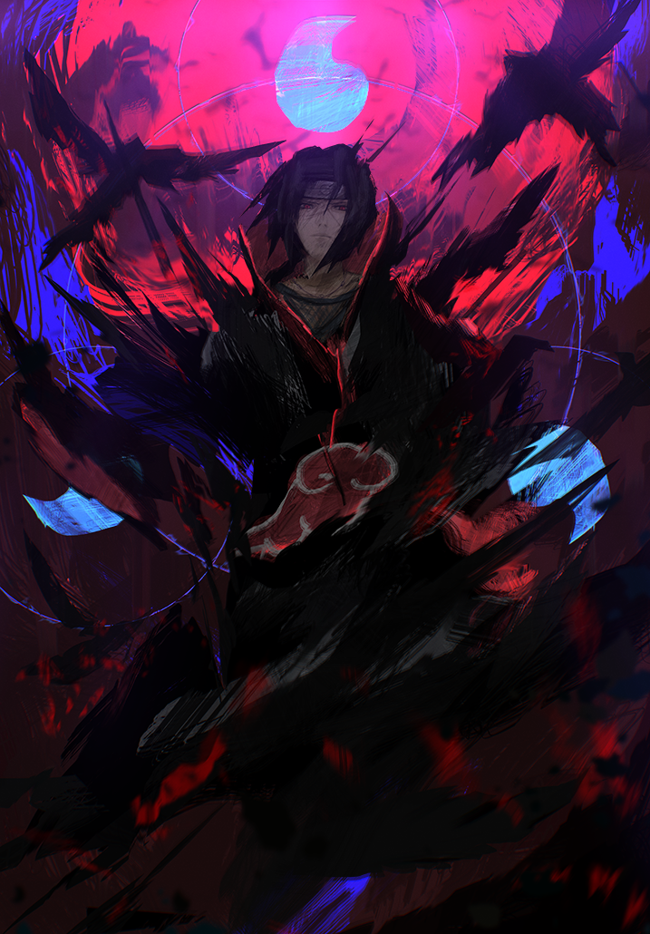 Safebooru - 1boy akatsuki (naruto) animal bird black feathers black ...