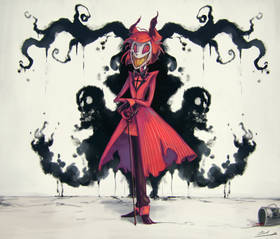 Safebooru - 1boy alastor (hazbin hotel) animal ears antlers bow bowtie ...