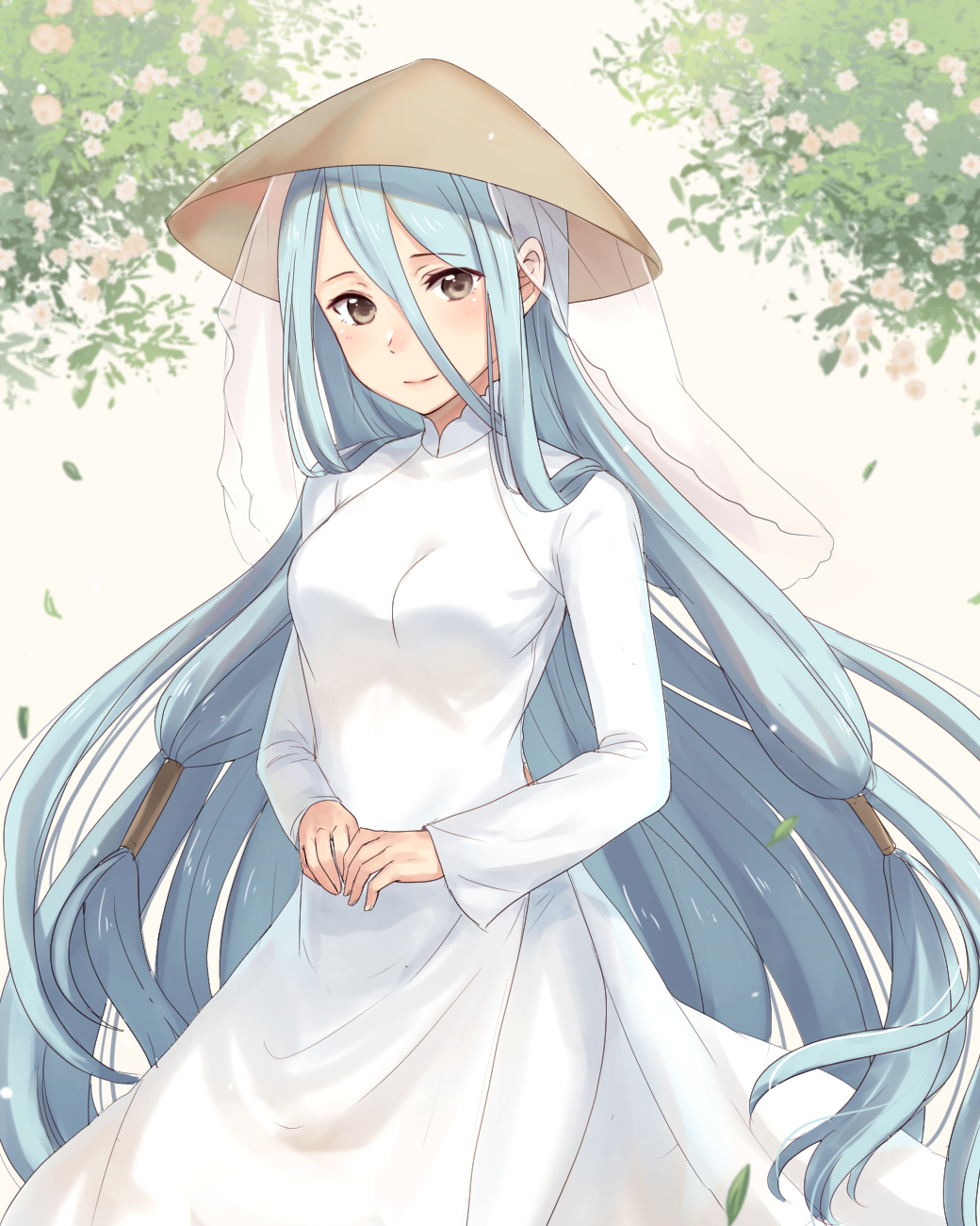 Safebooru - 1girl alternate costume azura (fire emblem) bangs blue hair blurry blurry background ...