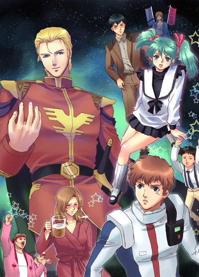 Safebooru - blue hair char's counterattack char's counterattack char aznable gundam gyunei guss ...