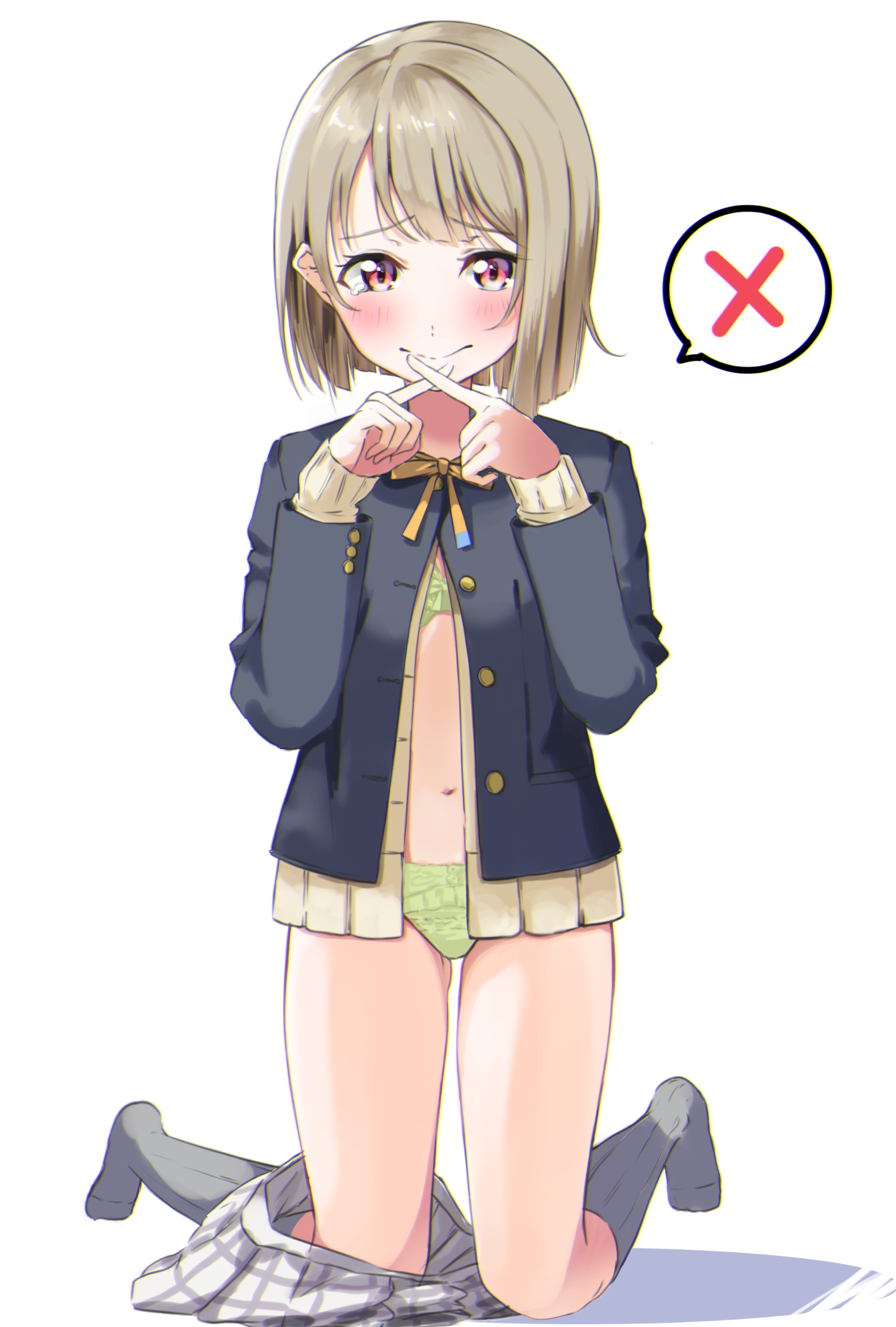 Safebooru - 1girl absurdres bangs black jacket blazer blush bow bow bra bra brown bow brown ...