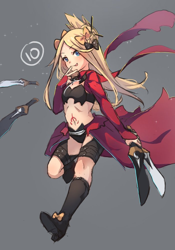 Safebooru - 1girl :p abigail williams (fate/grand order) bangs black bow black footwear blonde ...