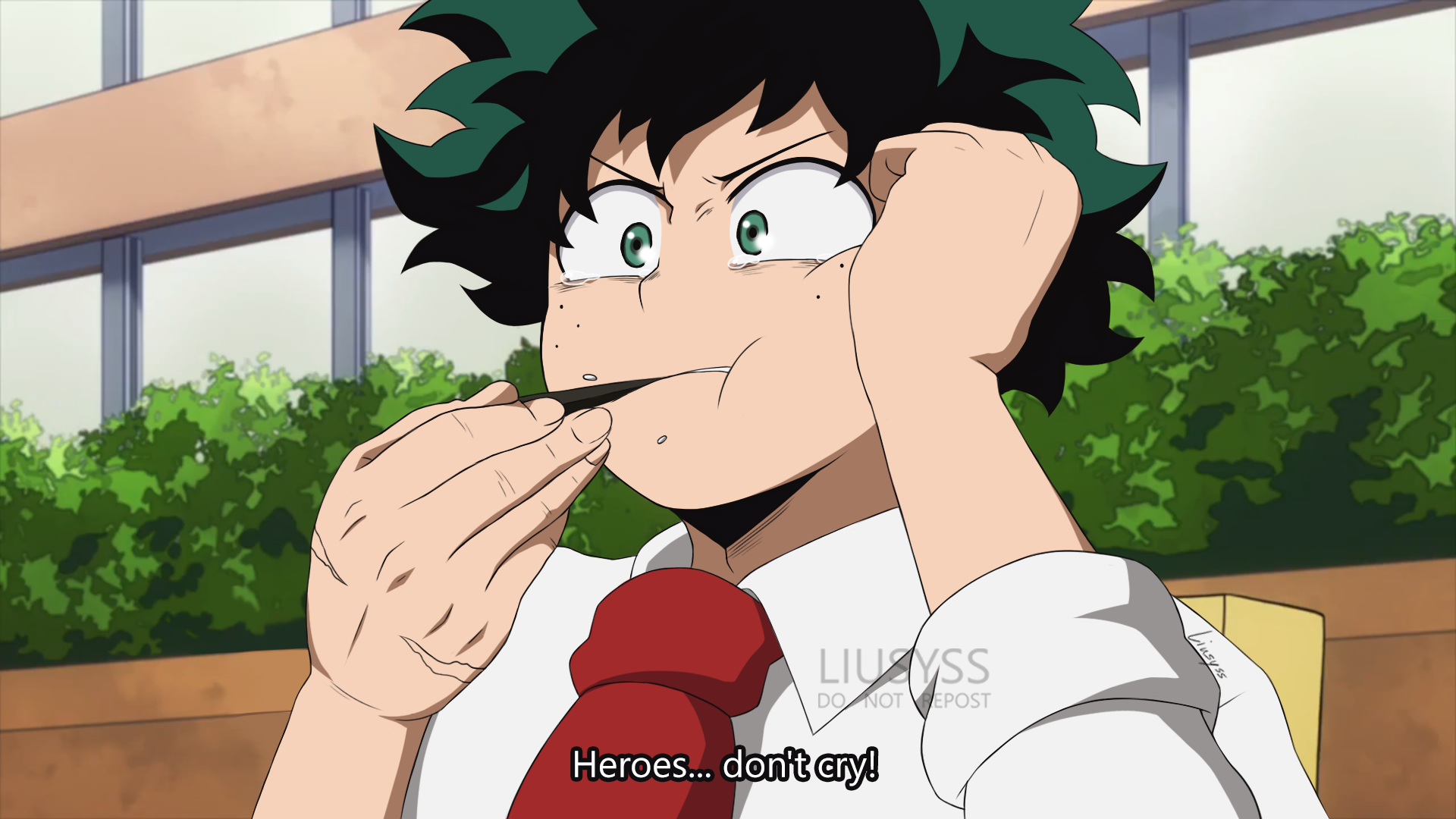 Safebooru - 1boy boku no hero academia crying eating green hair highres ...