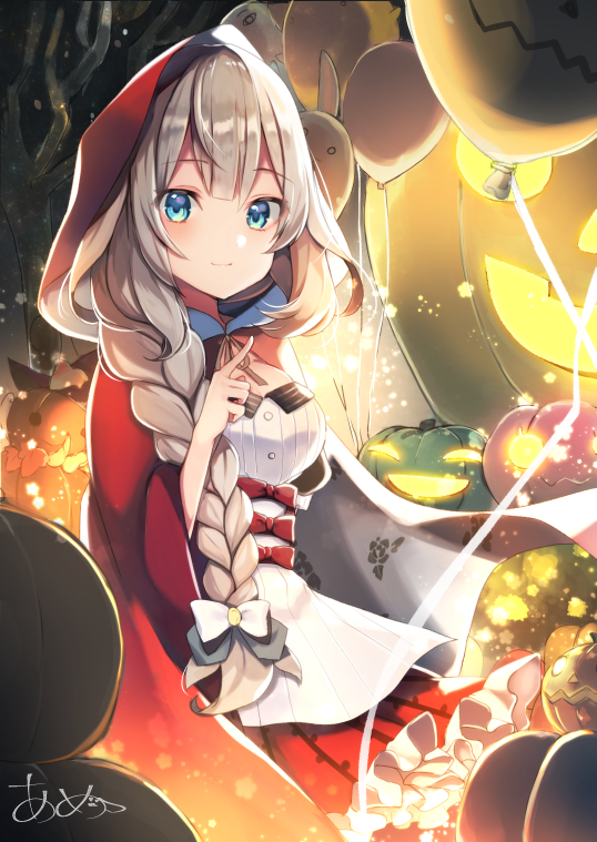 Safebooru - 1girl ameshizuku natsuki apron balloon bangs blue eyes ...