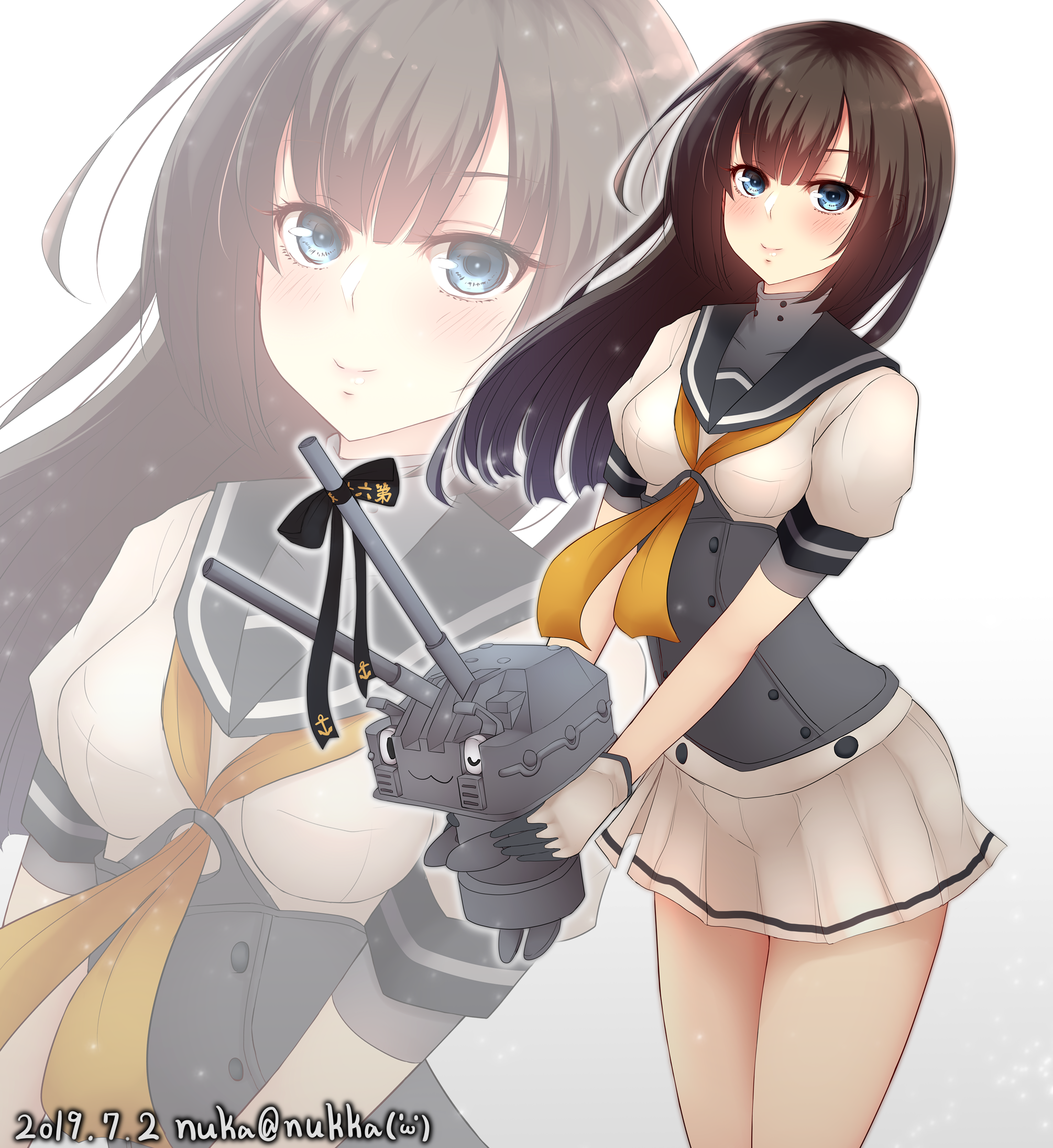 Safebooru - 1girl akizuki (kantai collection) alternate hairstyle artist name bangs black hair ...