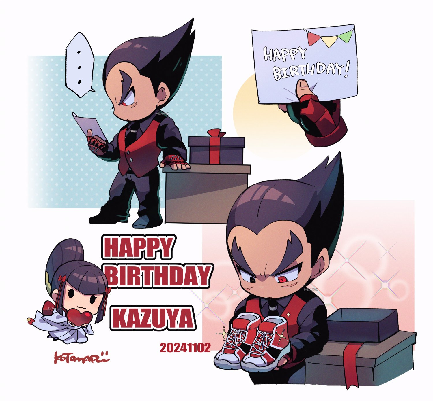 Safebooru - ... 1boy 1girl :3 black eyes black hair black necktie black ...