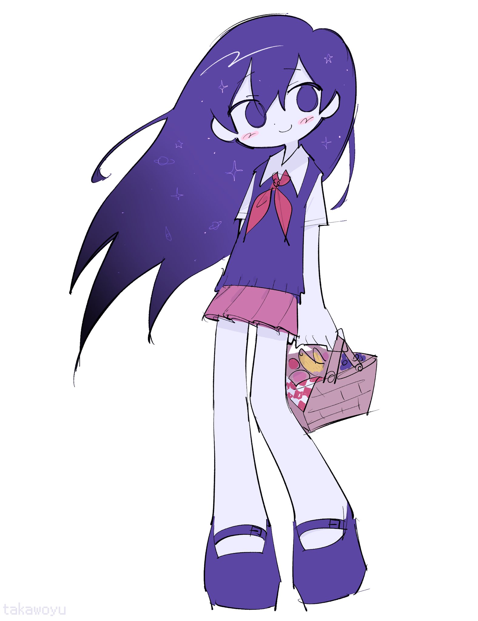 Safebooru - 1girl basket blush chibi chibi only closed mouth collared ...