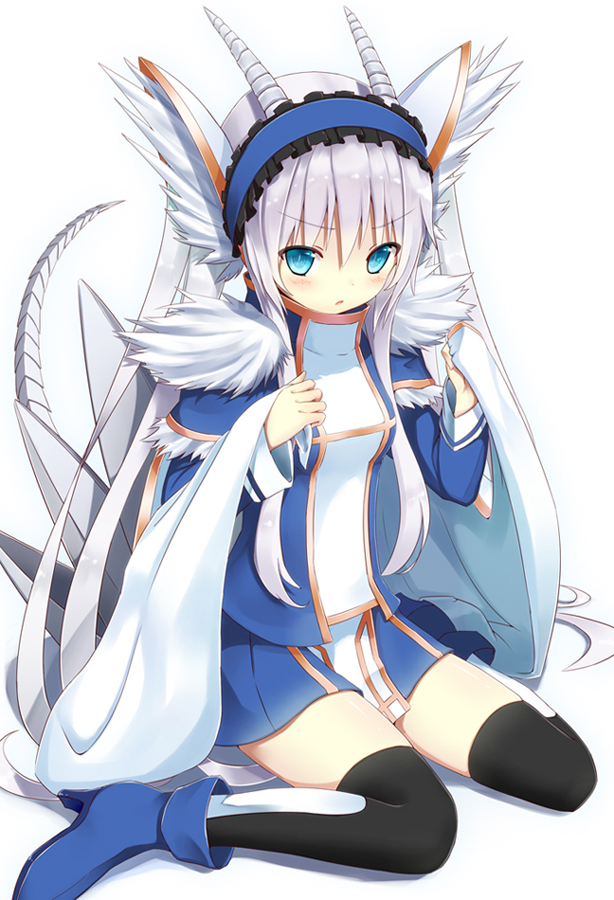 Safebooru - 1girl dragon girl dragon horns dragon tail eyebrows visible through hair hair ...