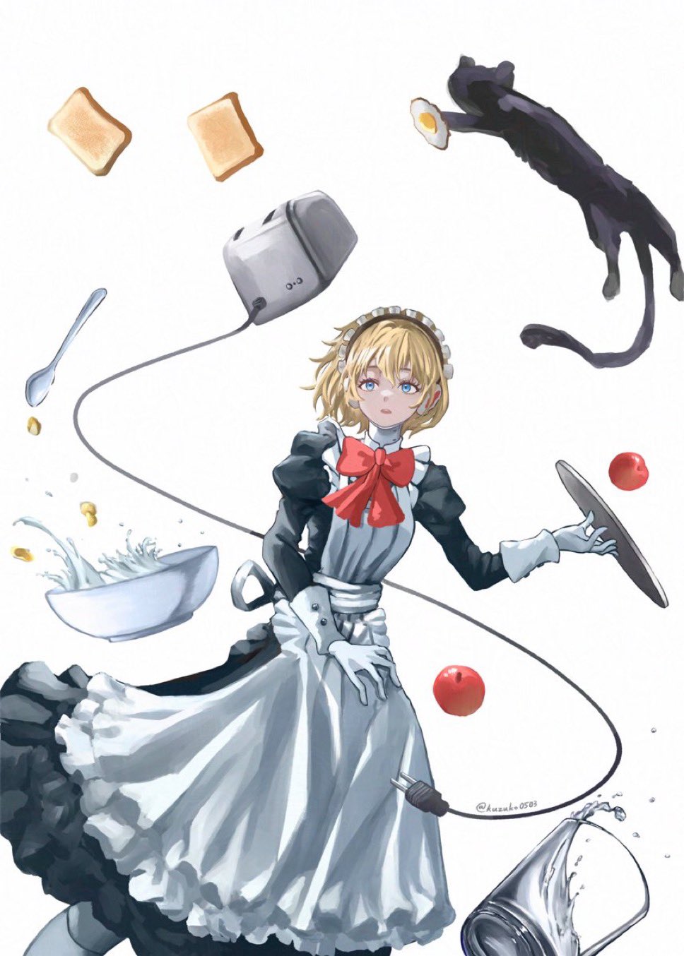 Safebooru - 1girl aigis (persona) alternate costume android apple apron ...