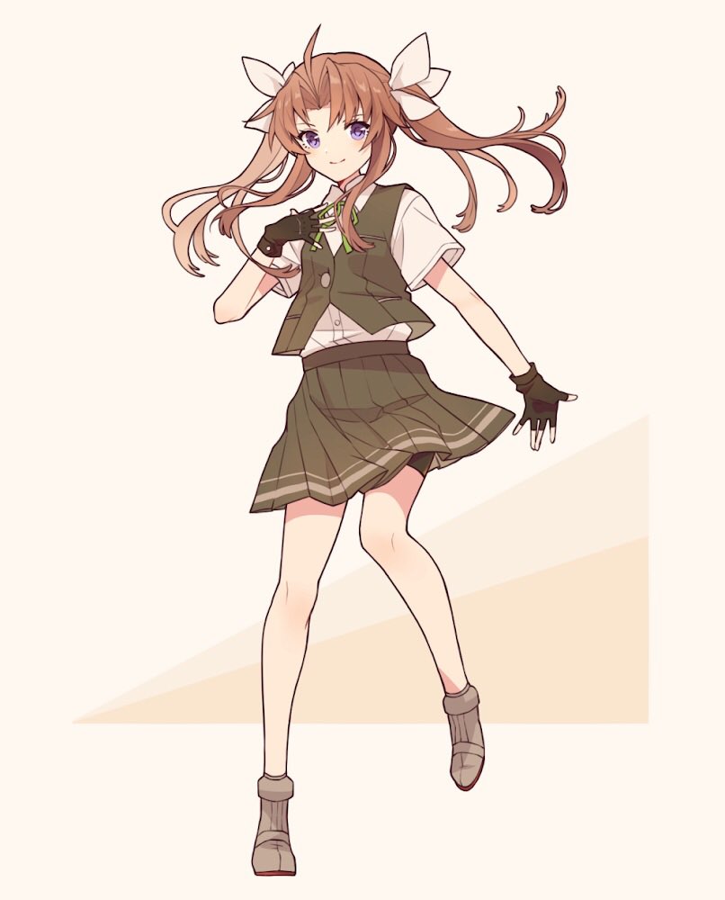 Safebooru - 1girl bangs bike shorts black gloves black skirt black vest ...