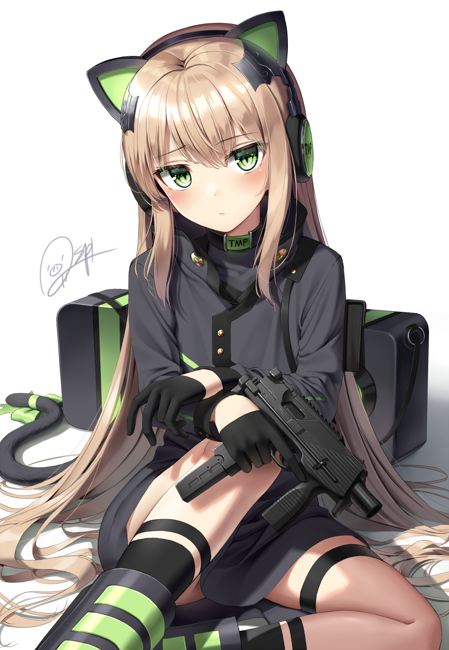 Safebooru - 1girl animal ears axent wear bag black gloves black jacket black legwear blonde hair ...