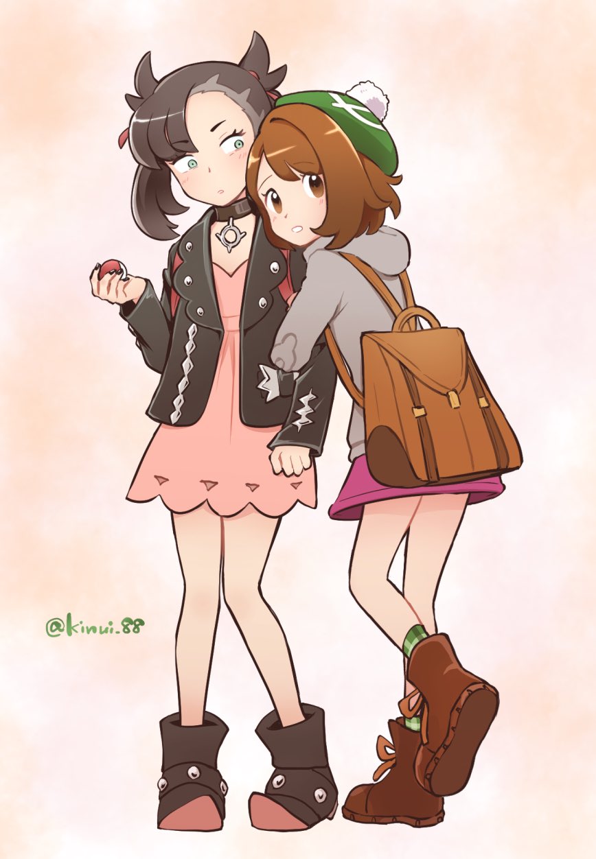 Safebooru - 2girls arm hug black footwear black hair black jacket boots ...