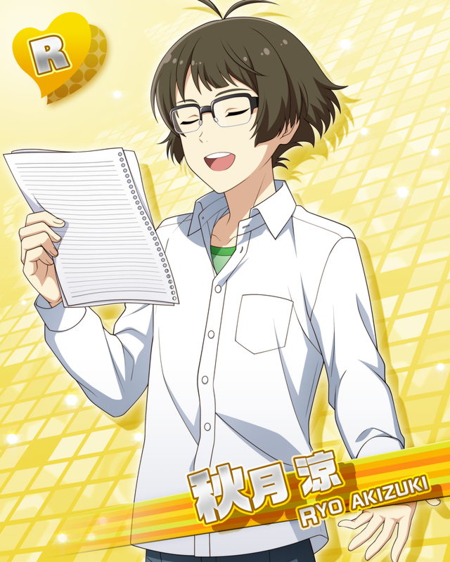 Safebooru - akizuki ryou brown hair character name closed eyes glasses ...