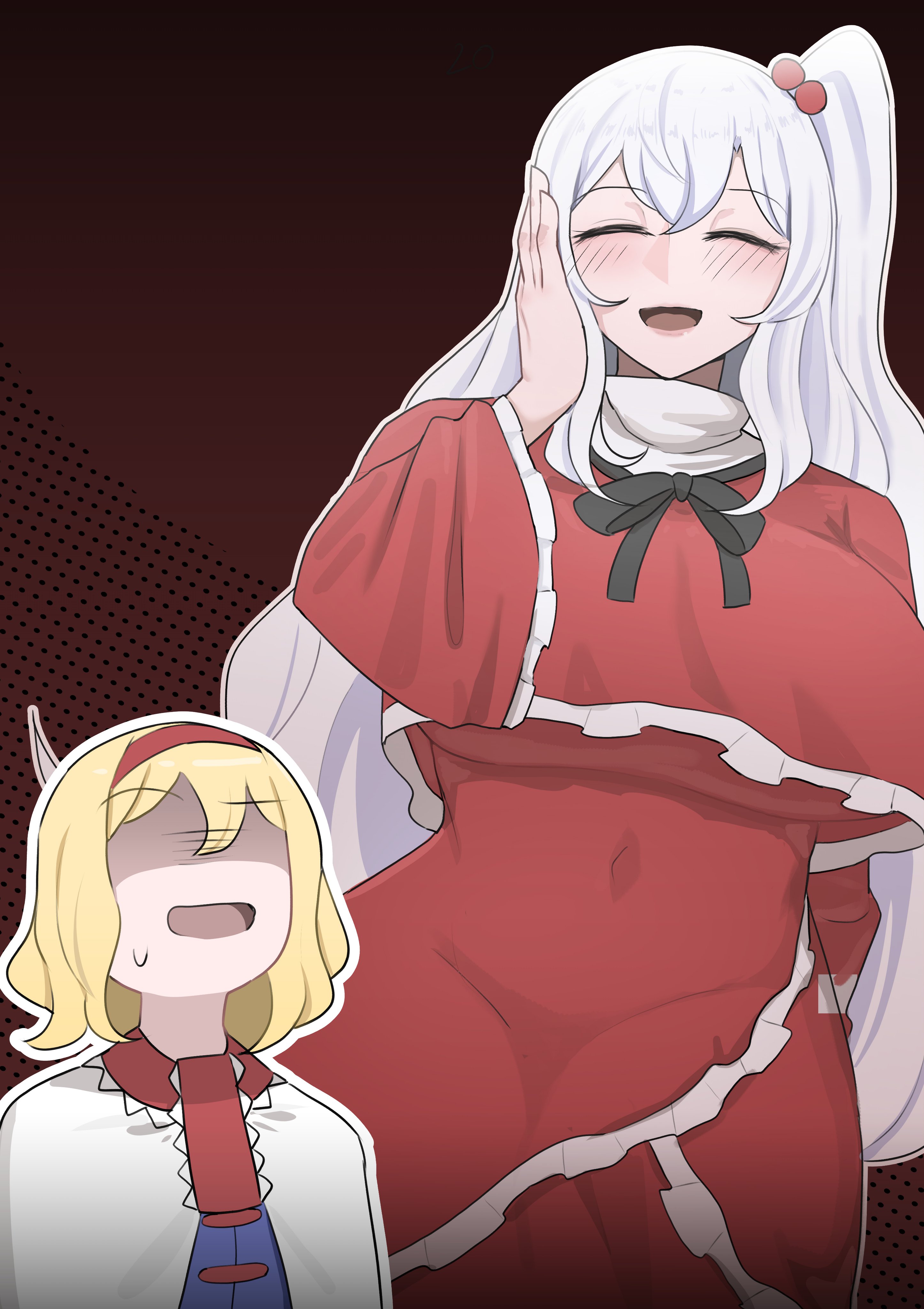 Safebooru - 2girls absurdres alice margatroid blonde hair blue dress blush bow capelet dress ...