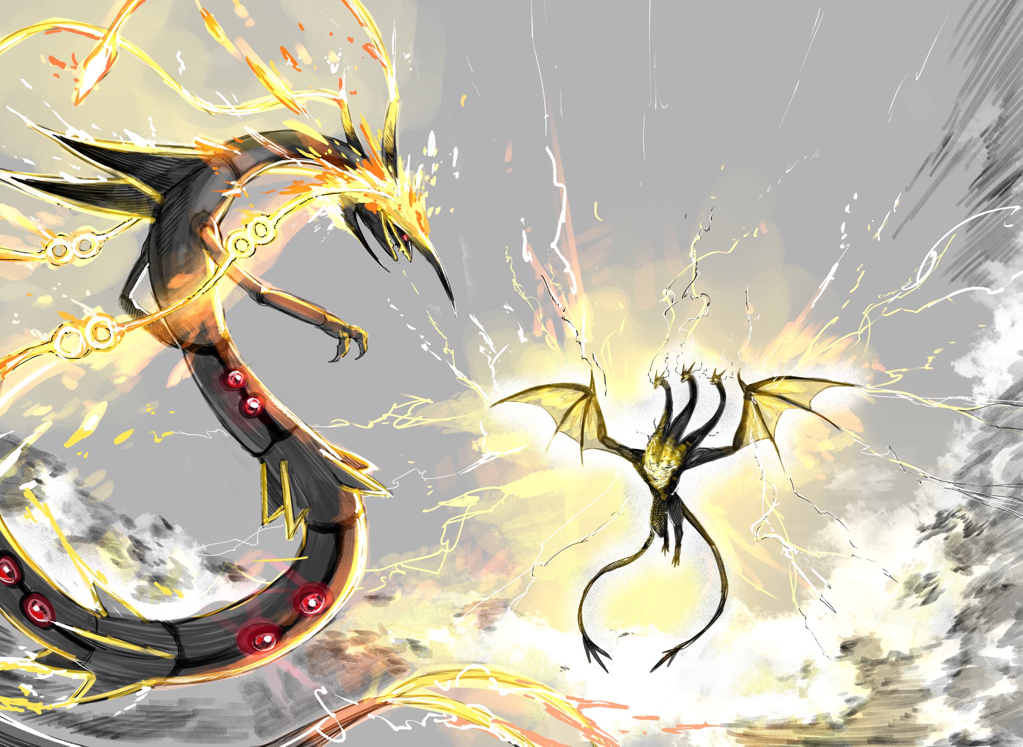 Safebooru - claws dragon eastern dragon electricity flying glowing ...