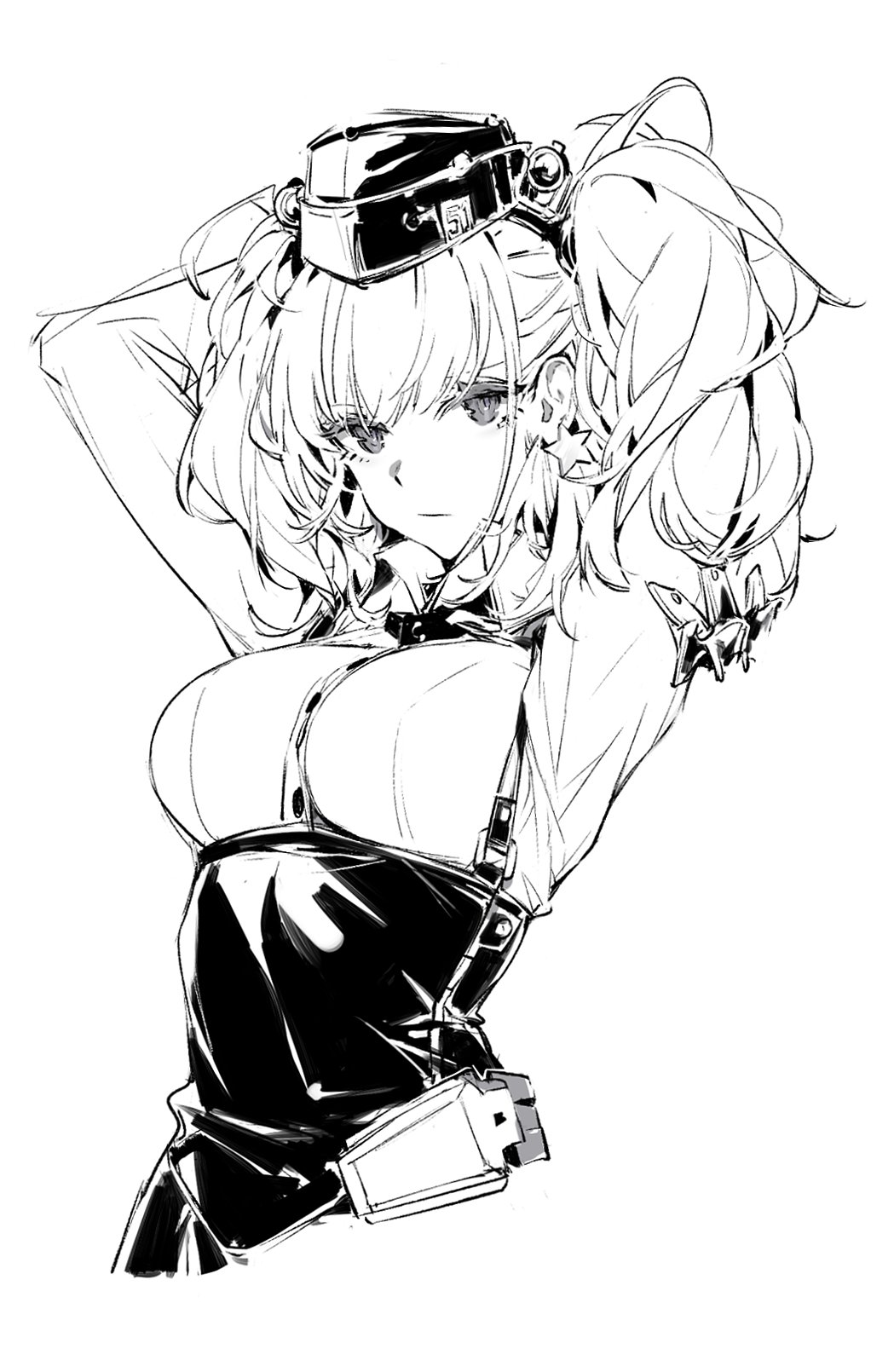 Safebooru - 1girl anchor anchor hair ornament arms up atlanta (kantai collection) breasts ...