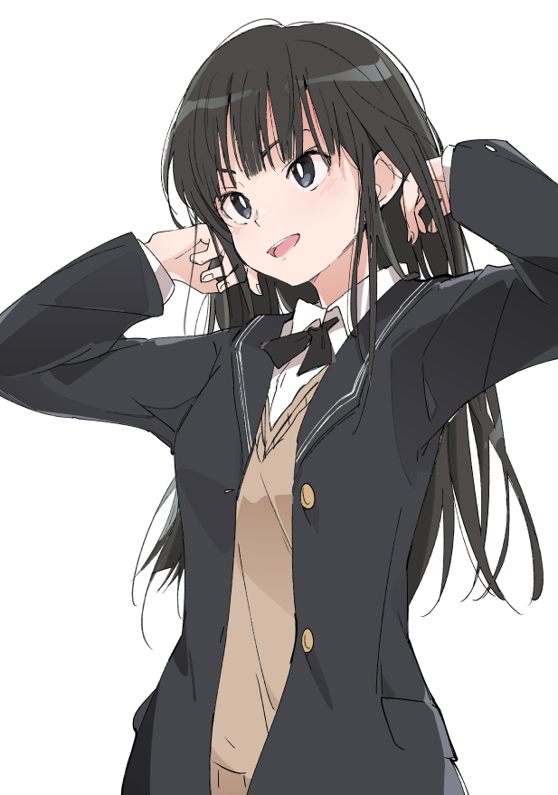 Safebooru - 1girl amagami ayatsuji tsukasa black eyes black hair black jacket blush brown ...