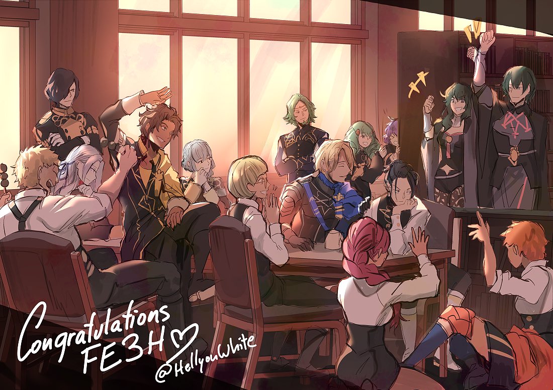 Safebooru - 6+boys 6+girls bernadetta von varley byleth (fire emblem ...